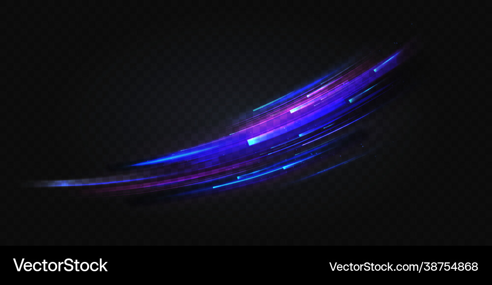 Blue light abstract effect curve shape neon speed Vector Image