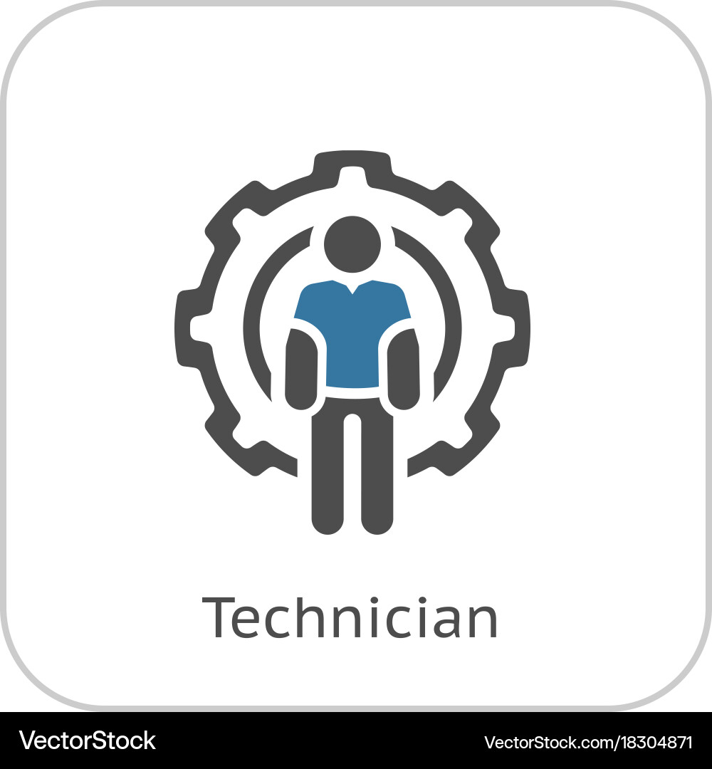 Technician icon man and cog wheel engineering Vector Image