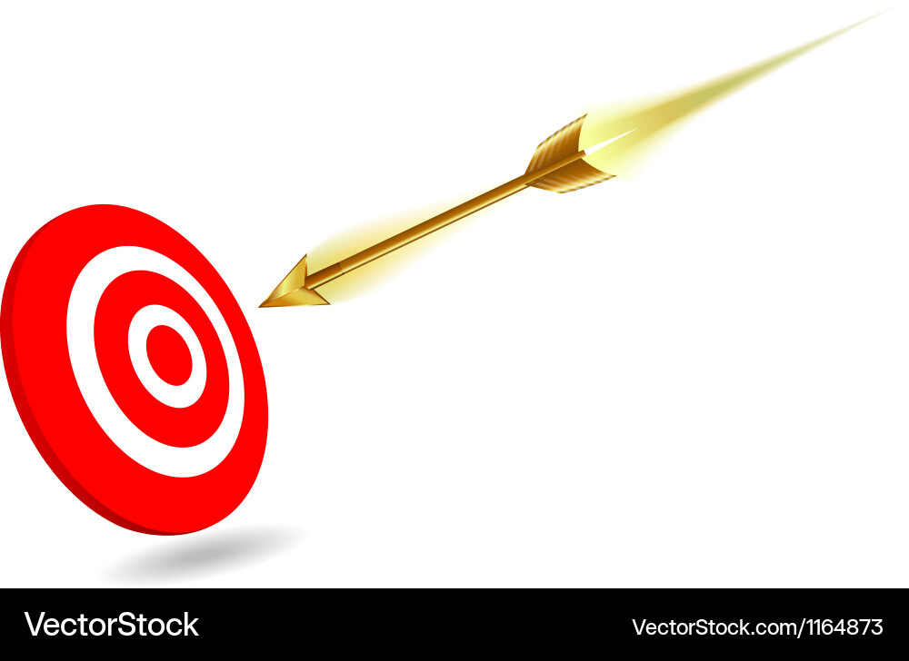 Arrow on target Royalty Free Vector Image - VectorStock