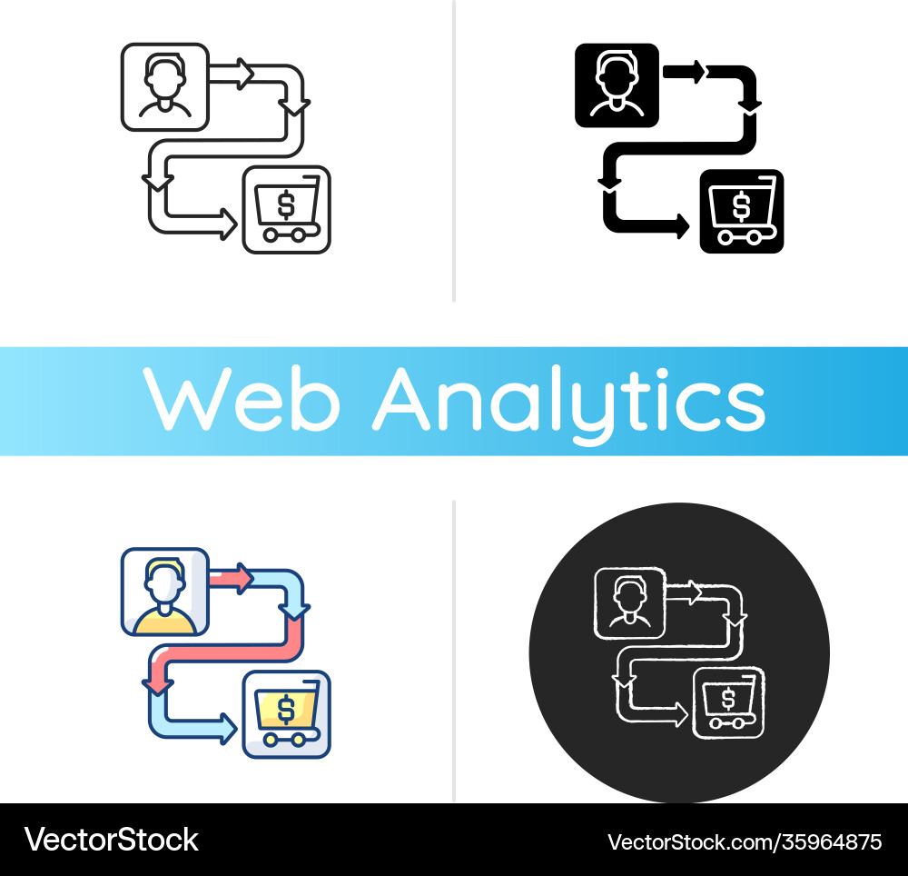 Customer journey map icon Royalty Free Vector Image