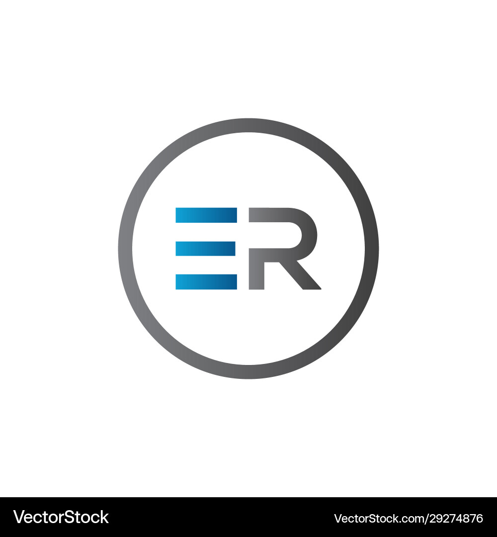 Initial er letter logo with creative modern Vector Image