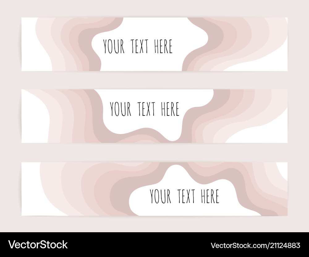 Horizontal banners with 3d abstract background Vector Image