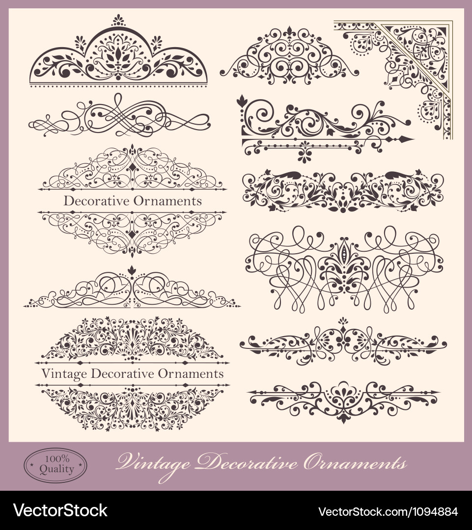 Elegant Victorian Letterhead flourishes Royalty Free Vector