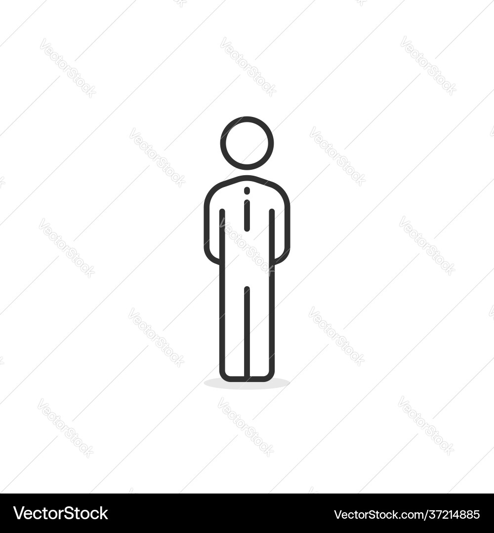 Minimal thin line stick figure man Royalty Free Vector Image