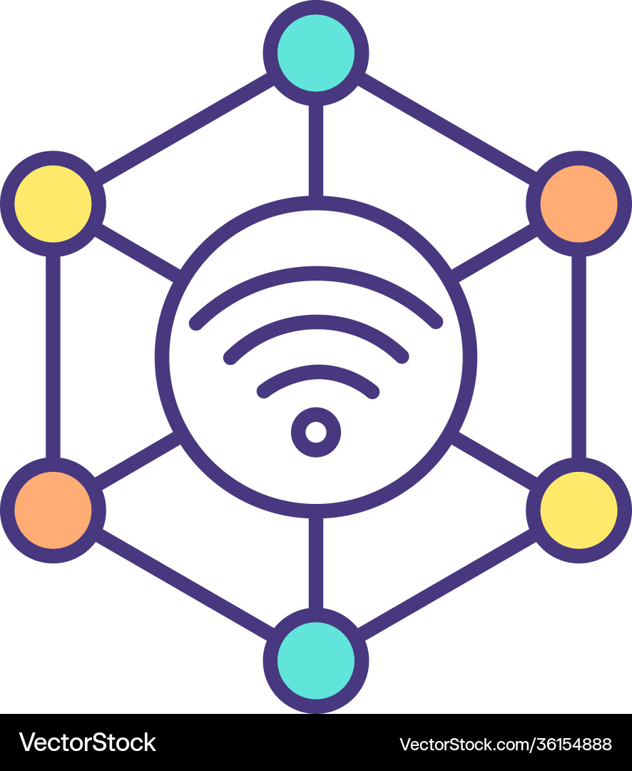 Sensorization rgb color icon Royalty Free Vector Image