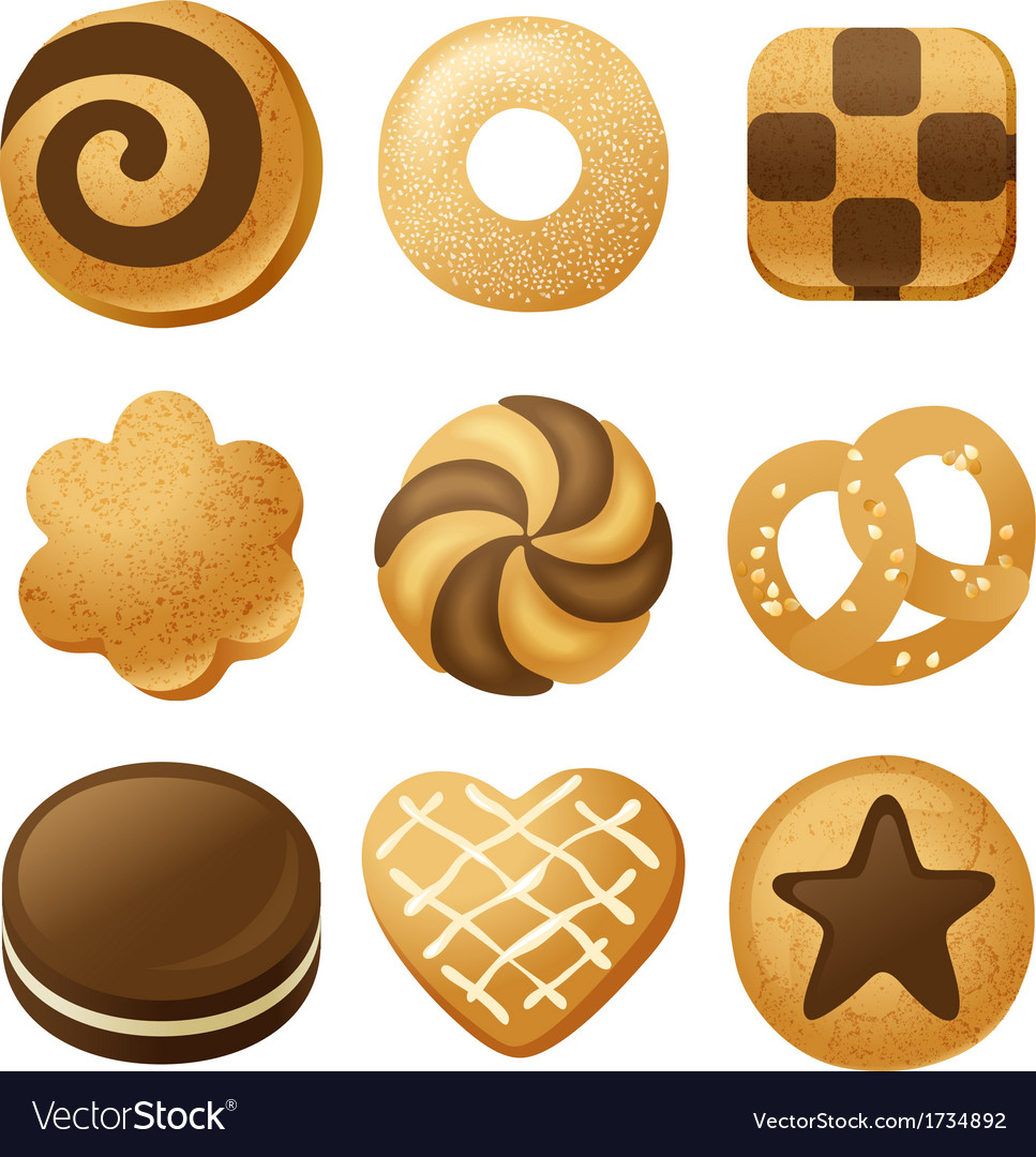 Cookie icons Vector Image by mart_m - Image #1734892 - VectorStock
