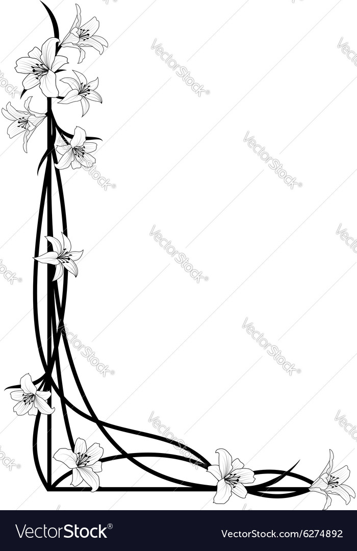 Lily border Royalty Free Vector Image - VectorStock
