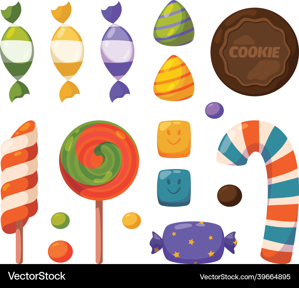 Candy dulce collection sweets for birthday Vector Image