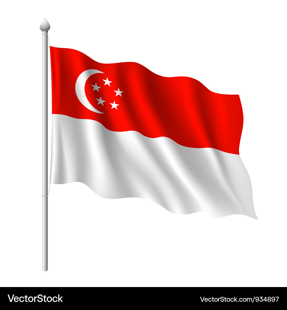 Flag of Singapore Royalty Free Vector Image - VectorStock