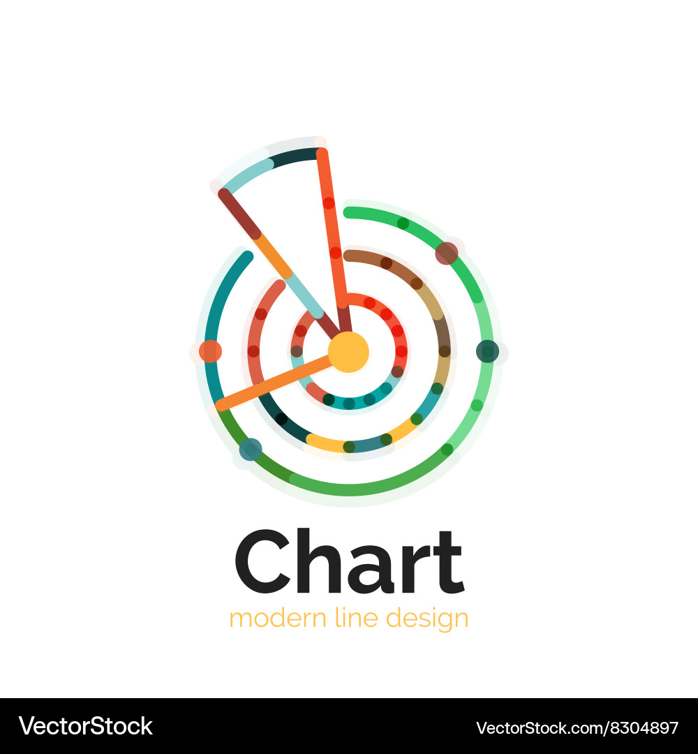 Thin line chart logo design graph icon modern Vector Image