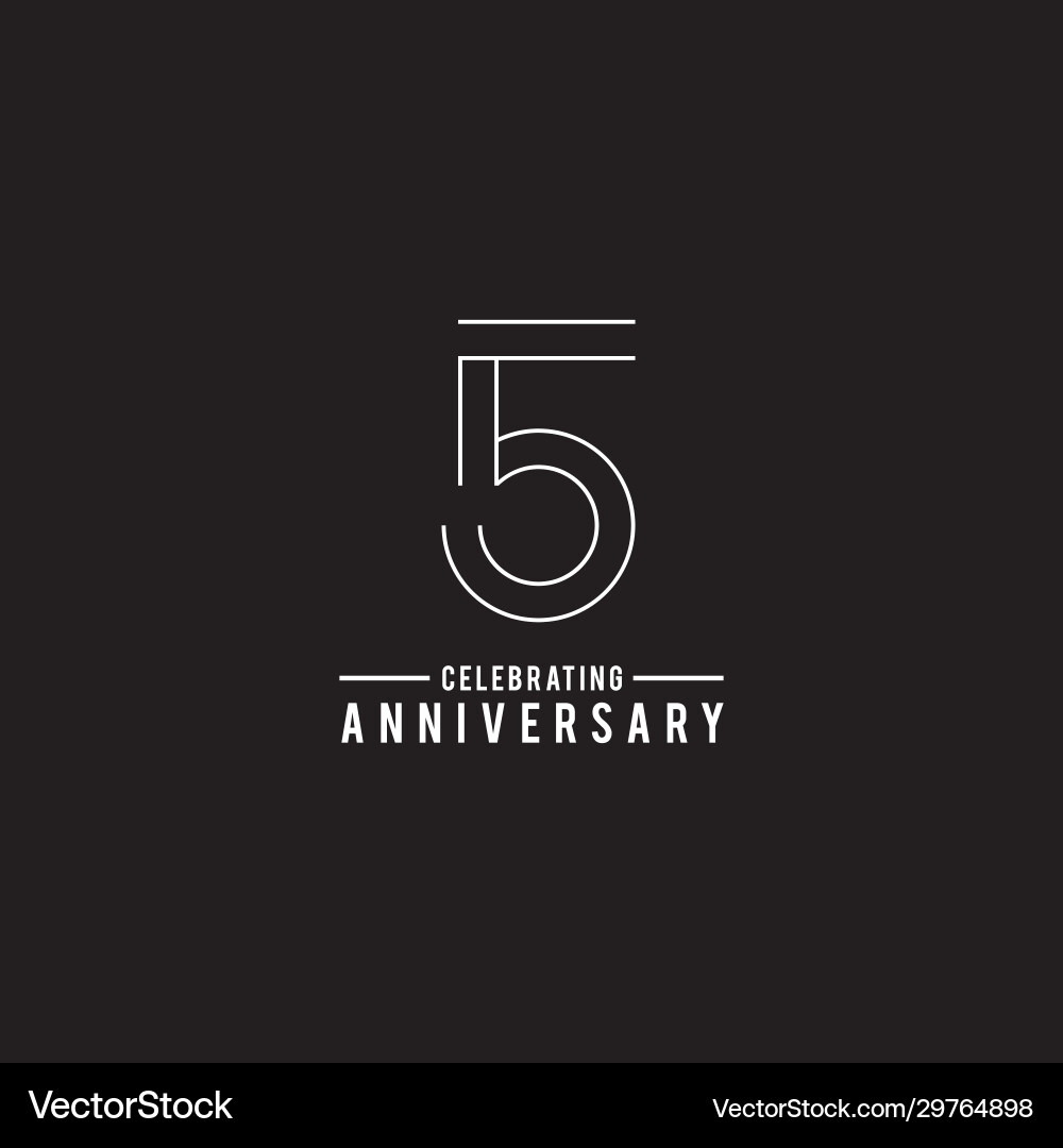 5th year celebrating anniversary emblem logo Vector Image