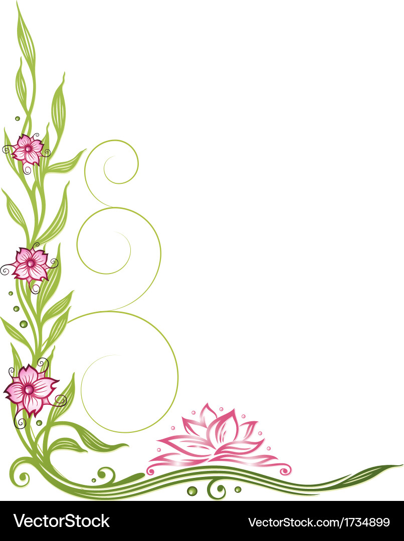Lotus flower border Royalty Free Vector Image - VectorStock