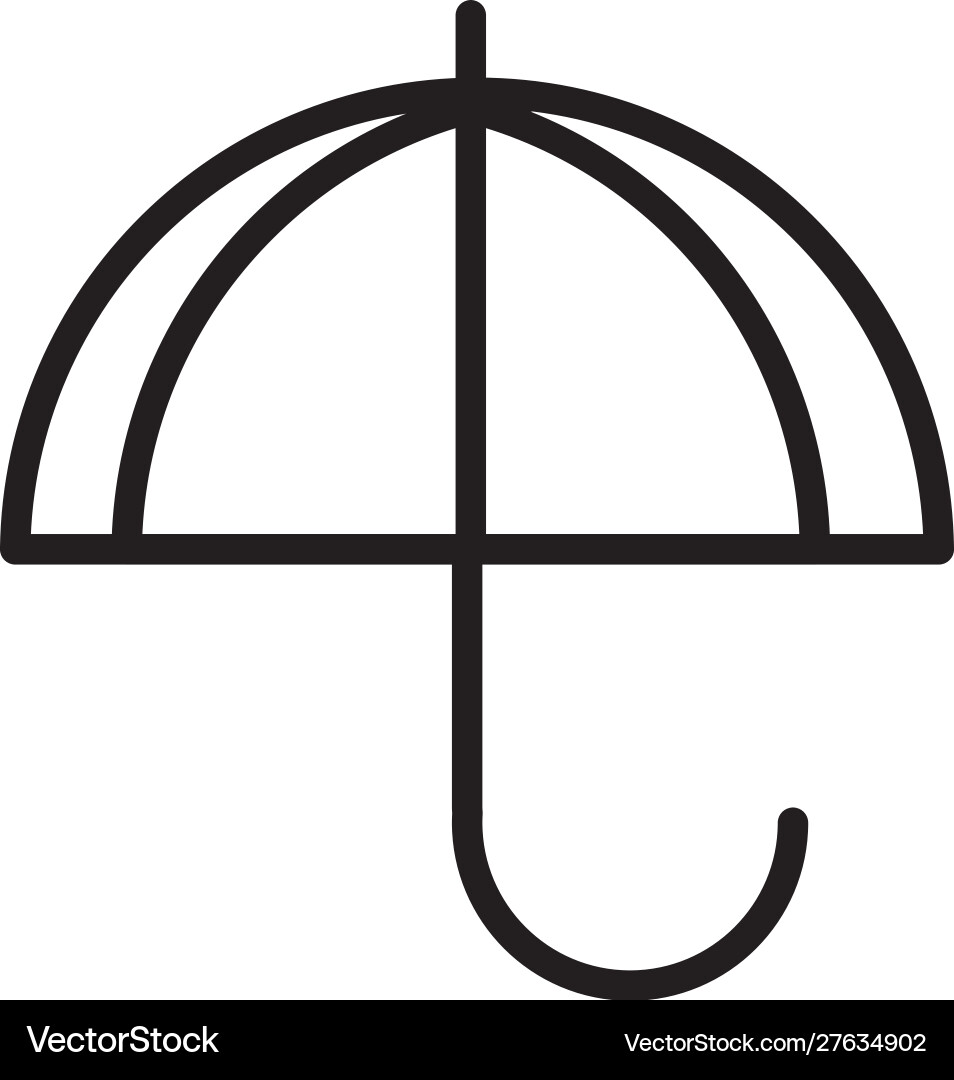 Umbrella sign delivery icon thick line Royalty Free Vector