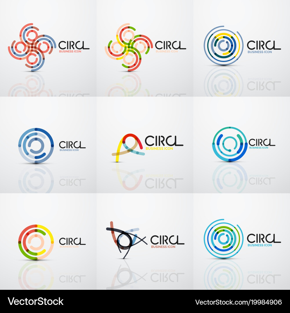 Set of line circles logos Royalty Free Vector Image