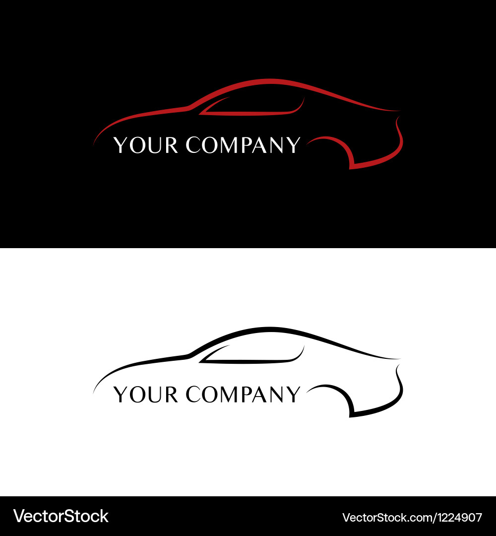 Red and black car logos Royalty Free Vector Image