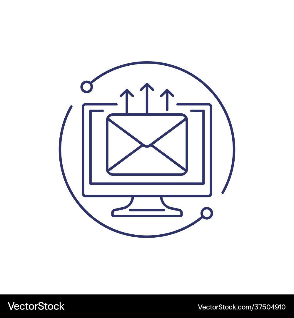 Email service mail distribution line icon Vector Image
