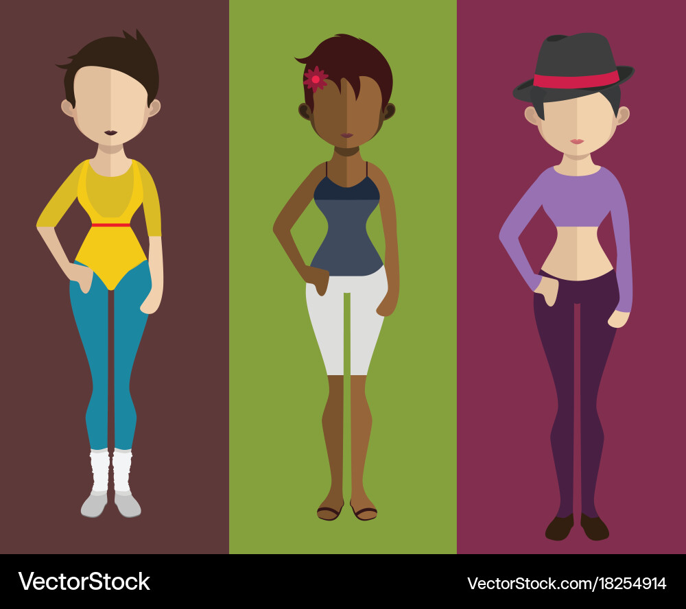 People avatar with full body and torso variations Vector Image