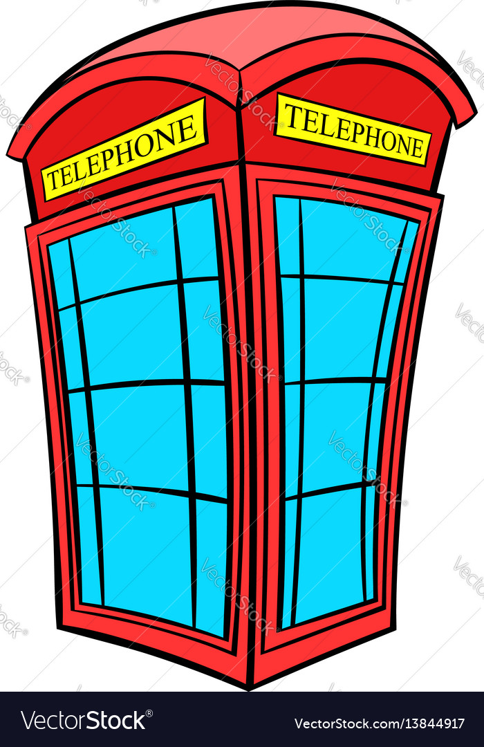 British red phone booth icon cartoon Royalty Free Vector