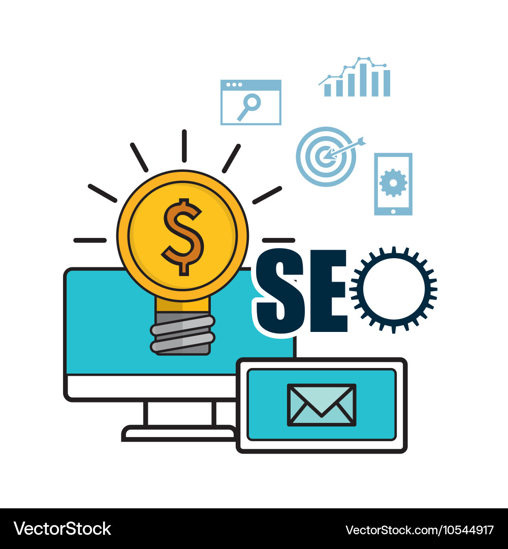 Seo technology design Royalty Free Vector Image