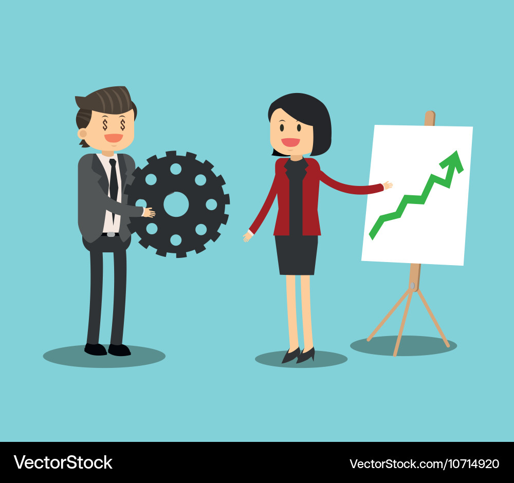Businesspeople cartoon and solution design Vector Image