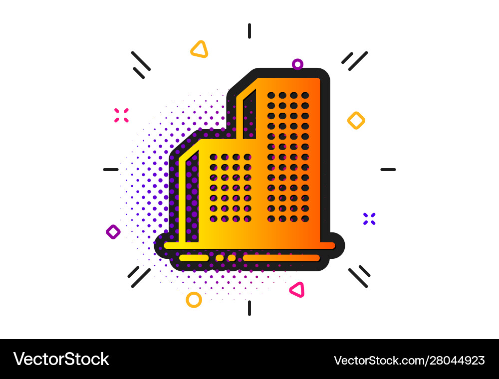 Skyscraper buildings icon city architecture sign Vector Image