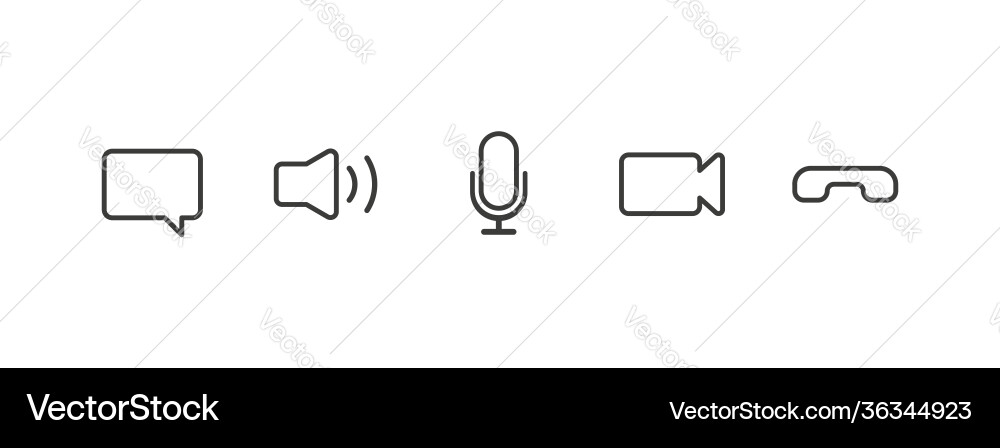 Video call chat icon collection on white Vector Image