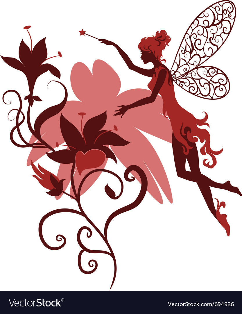 Fairy Silhouette Royalty Free Vector Image Vectorstock