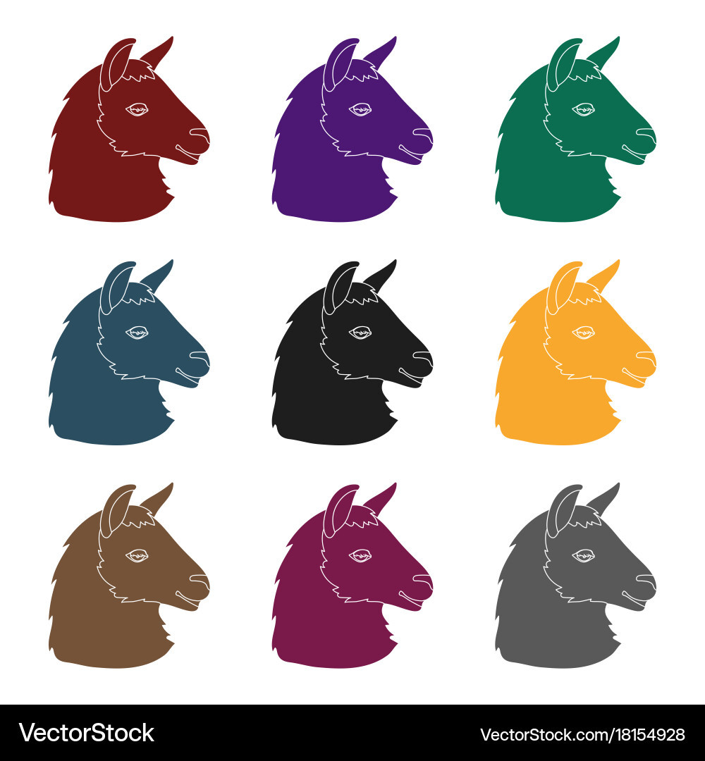 Lama icon in black style isolated on white Vector Image