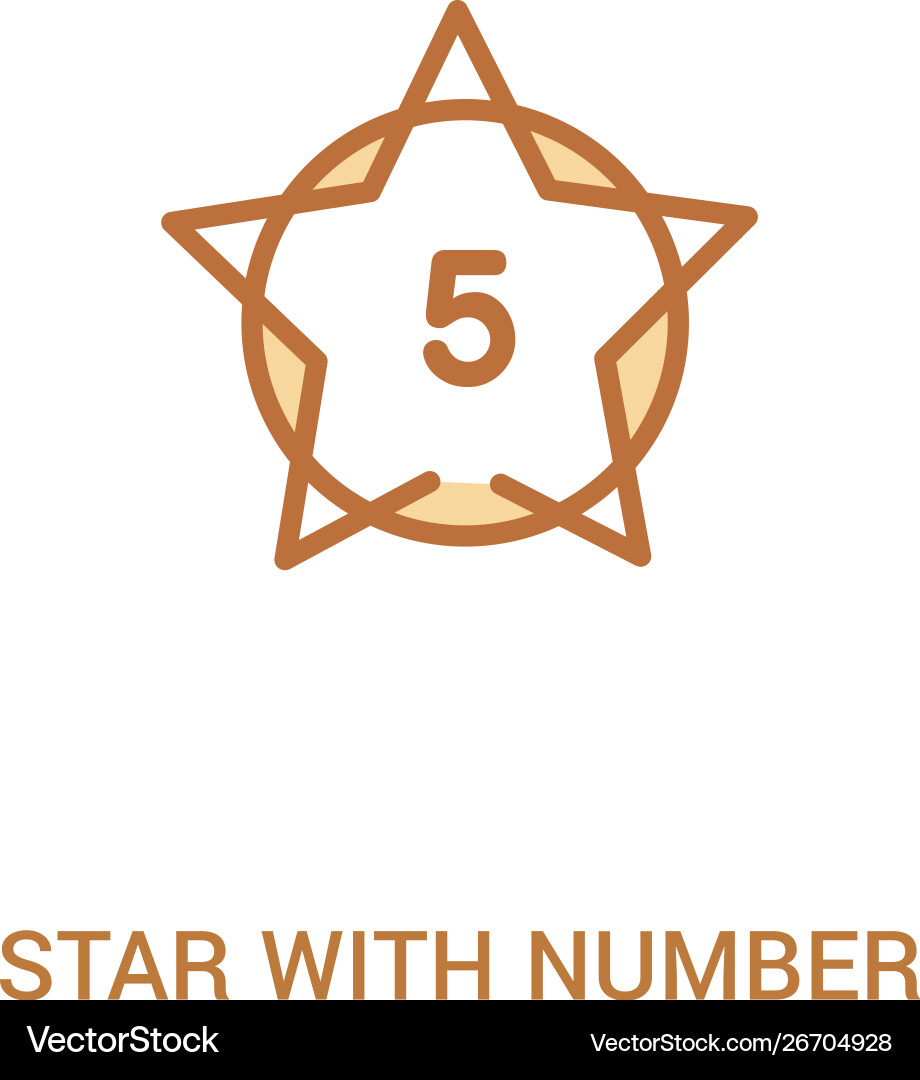 Star with number five concept 2 colored icon Vector Image