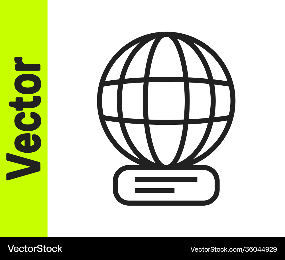 Black line worldwide icon isolated on white Vector Image