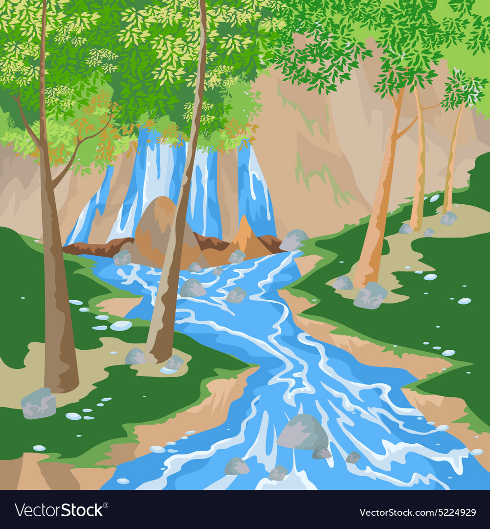 Vectors of Waterfalls | Free Vector Graphics | Everypixel