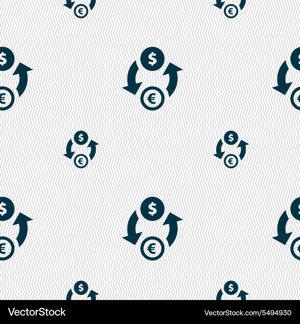 Currency exchange icon sign seamless pattern Vector Image