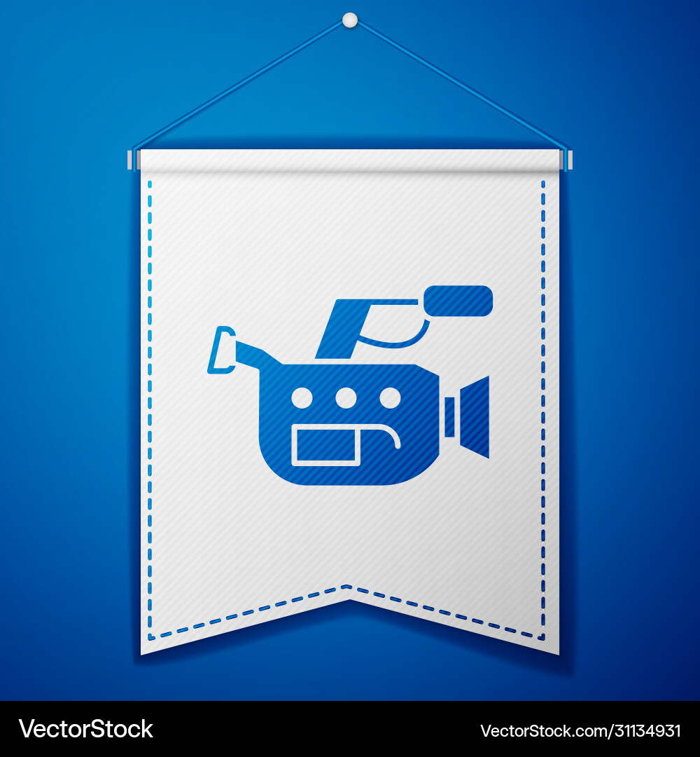 Blue cinema camera icon isolated on Royalty Free Vector