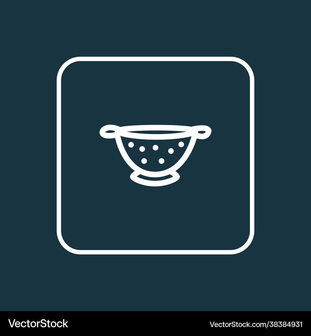 Colander icon line symbol premium quality Vector Image