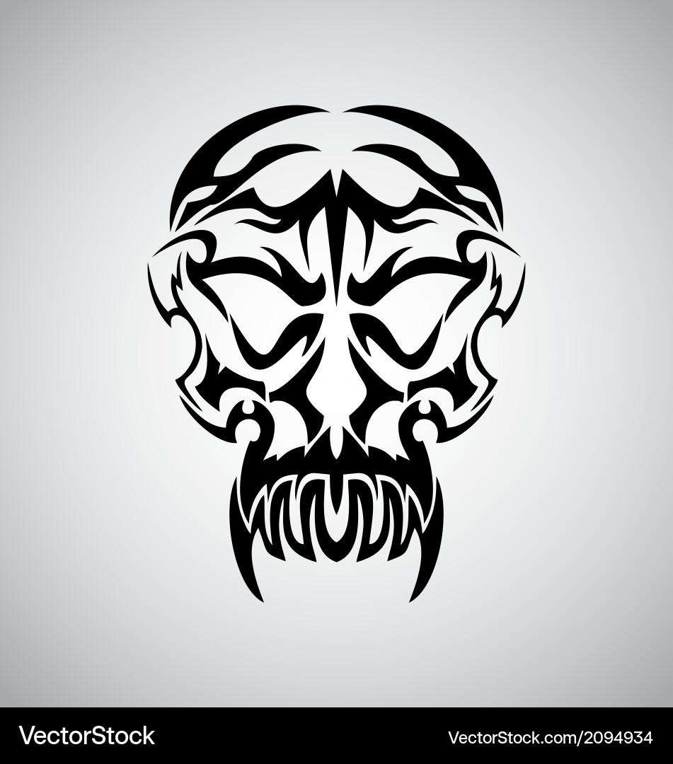 Tribal Demon Skull Royalty Free Vector Image - VectorStock