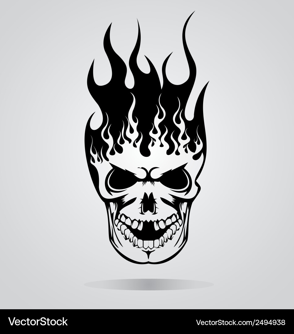 Burning Skull Tattoo Royalty Free Vector Image