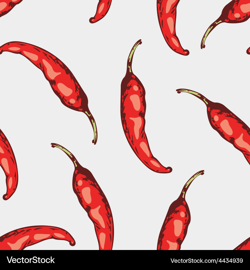 Seamless pattern with hand drawn spicy chili Vector Image