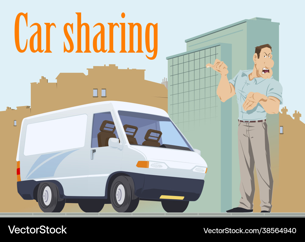 Car sharing concept for internet and mobile Vector Image