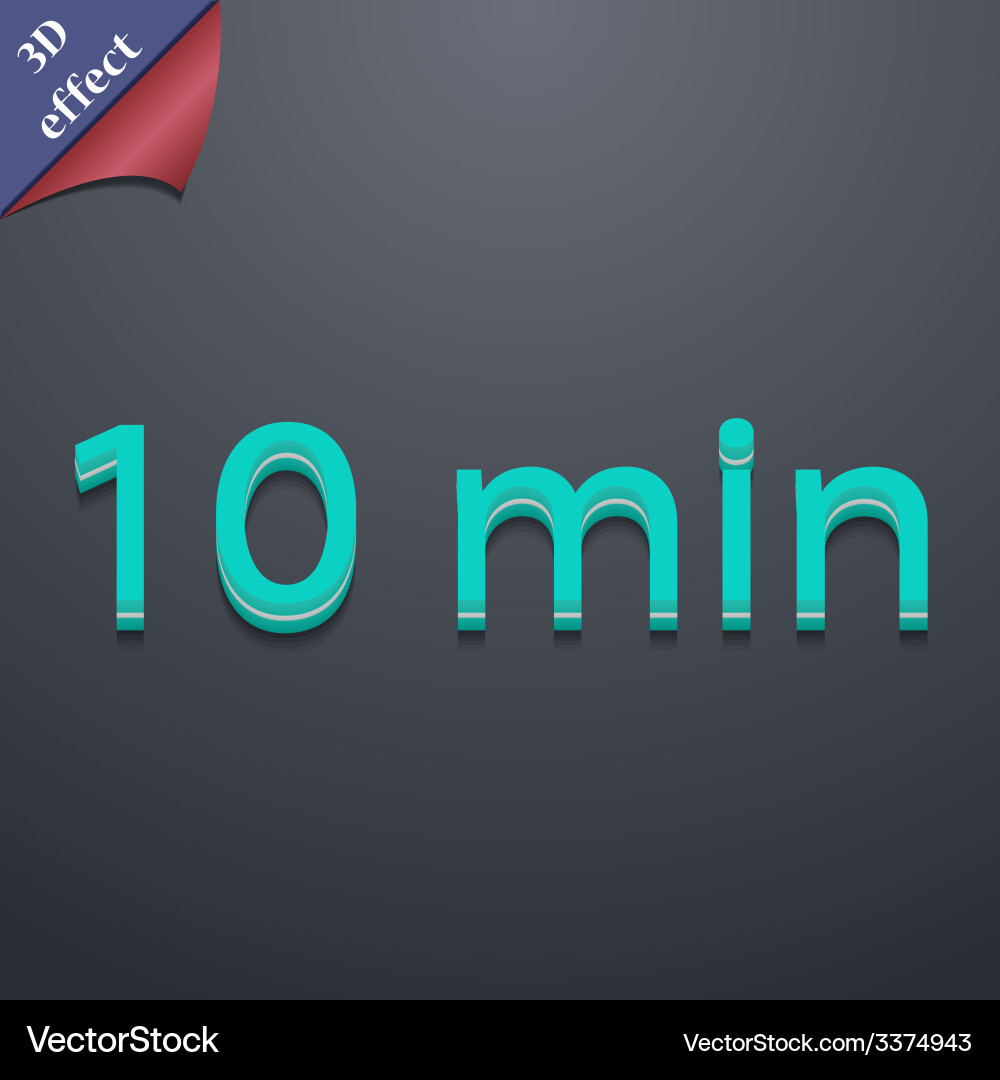Ten icon symbol 3d style trendy modern design Vector Image