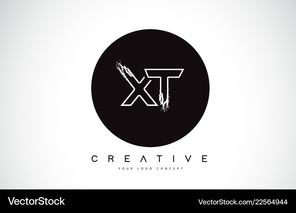 Xt modern leter logo design with black and white Vector Image