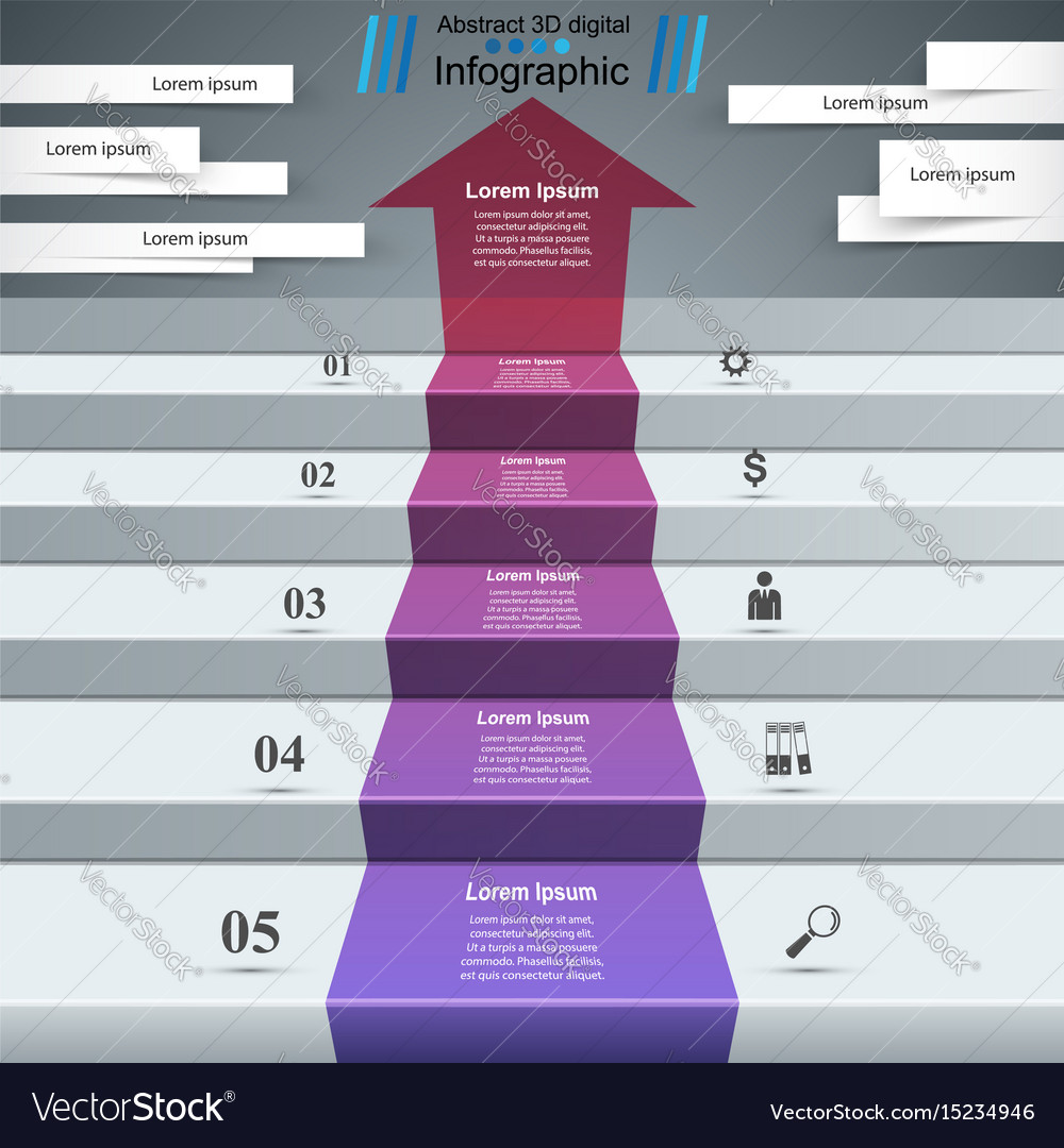 Infographics up the ladder to success business Vector Image