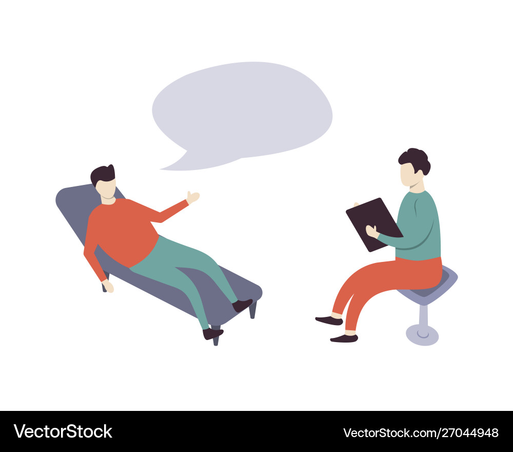 Psychotherapy practice man in seat Royalty Free Vector Image