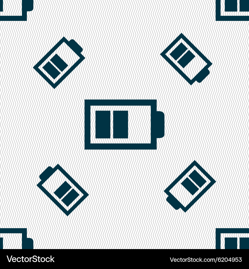 Battery half level sign icon Low electricity Vector Image