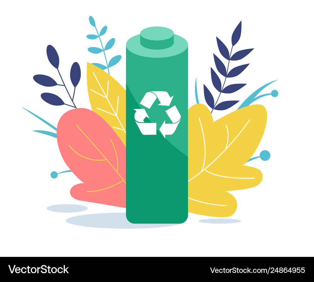Disposal batteries image battery Royalty Free Vector Image