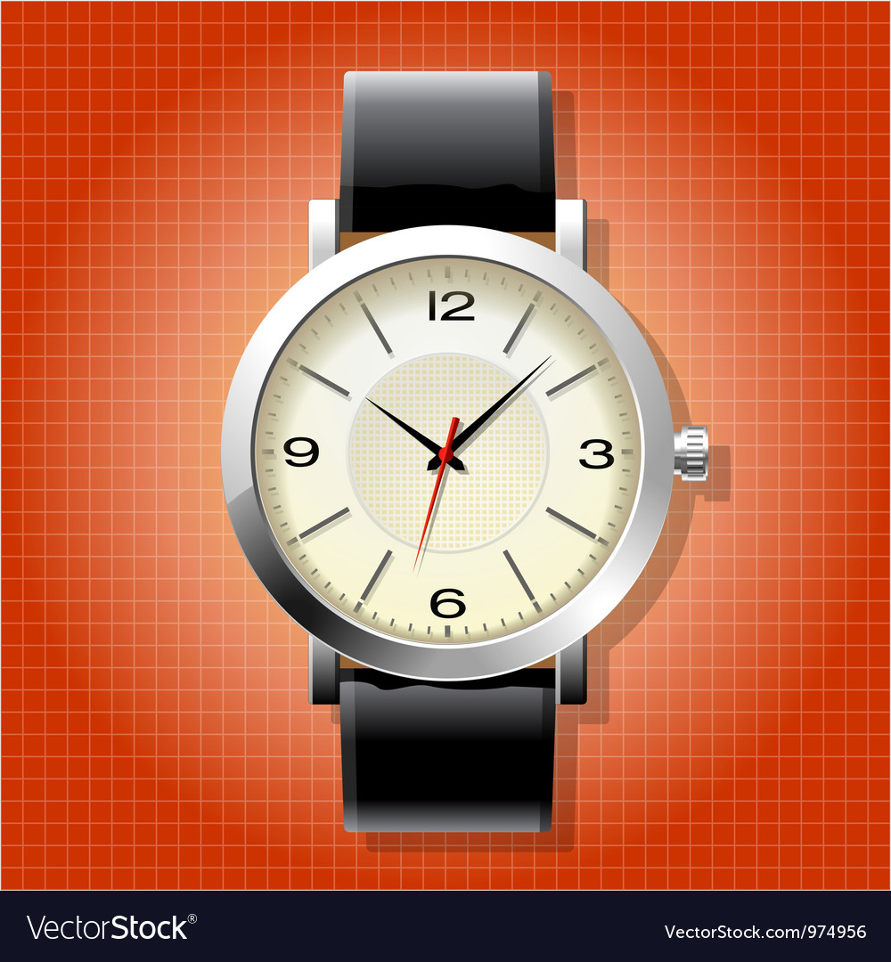 Classic Analog Mens Wrist Watch Royalty Free Vector Image Classic Analog Mens Wrist Watch Royalty Free Vector Image
