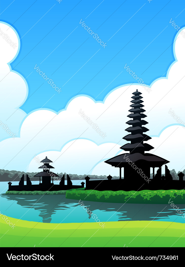 Bedugul bali background Royalty Free Vector Image