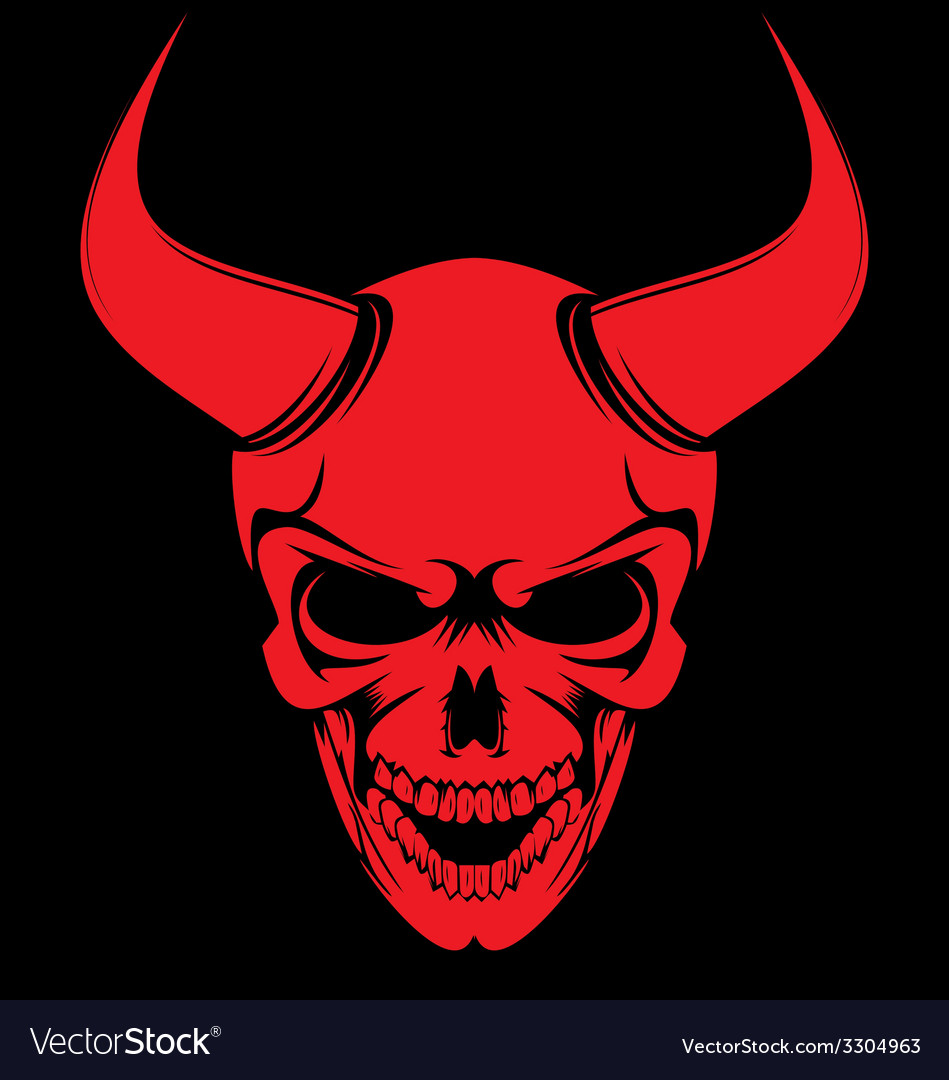 Red Devil Skulls Royalty Free Vector Image - VectorStock