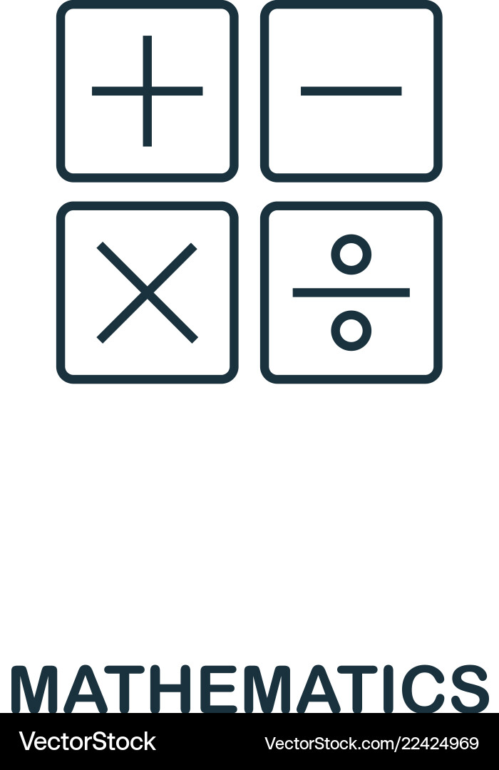 Mathematics outline icon creative design from Vector Image