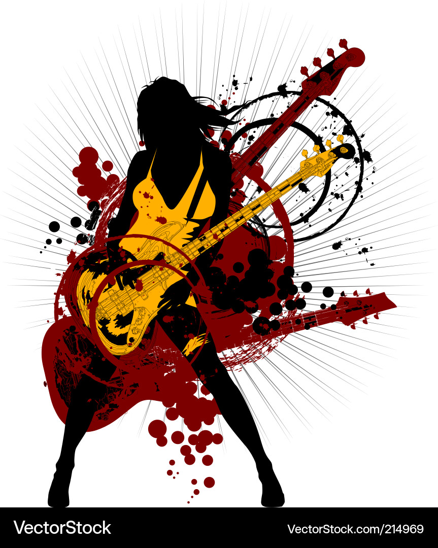 Rock woman Royalty Free Vector Image - VectorStock