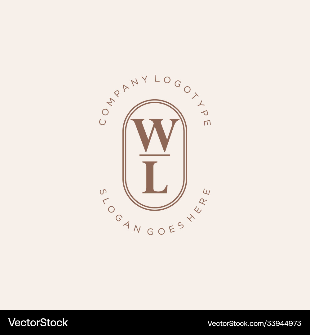 Initial wl beauty monogram and elegant logo design